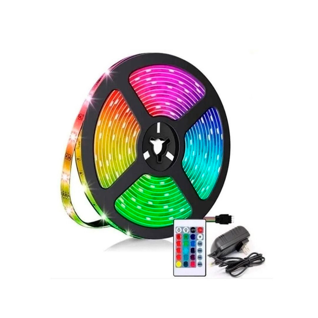 Cinta Led RGB (MULTICOLOR) CON FUENTE Y CONTROL
